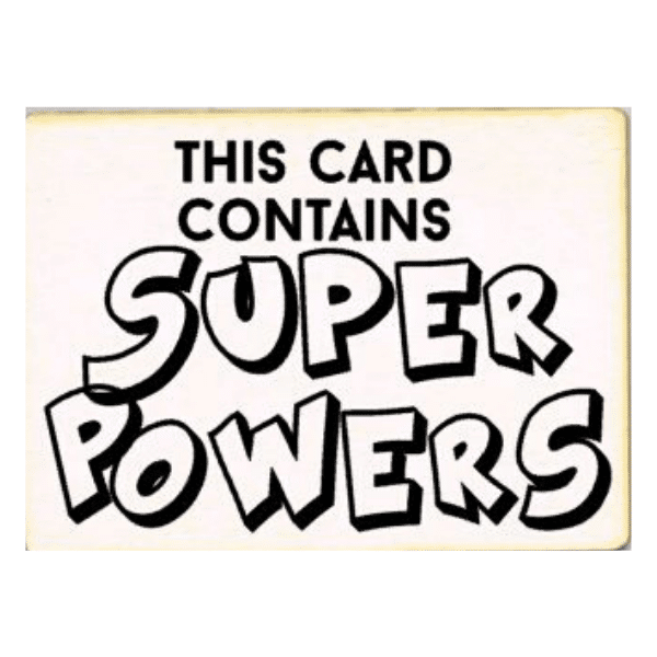 Houten kaart superpowers- kado- superheldenshop
